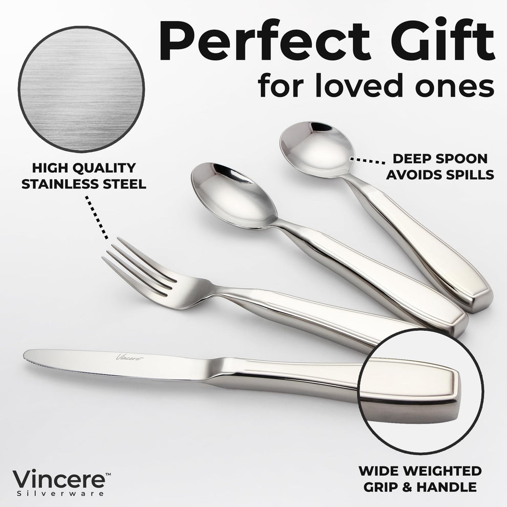 Heavy Weighted Utensils Set for Tremors & Parkinsons – Vincere Silverware